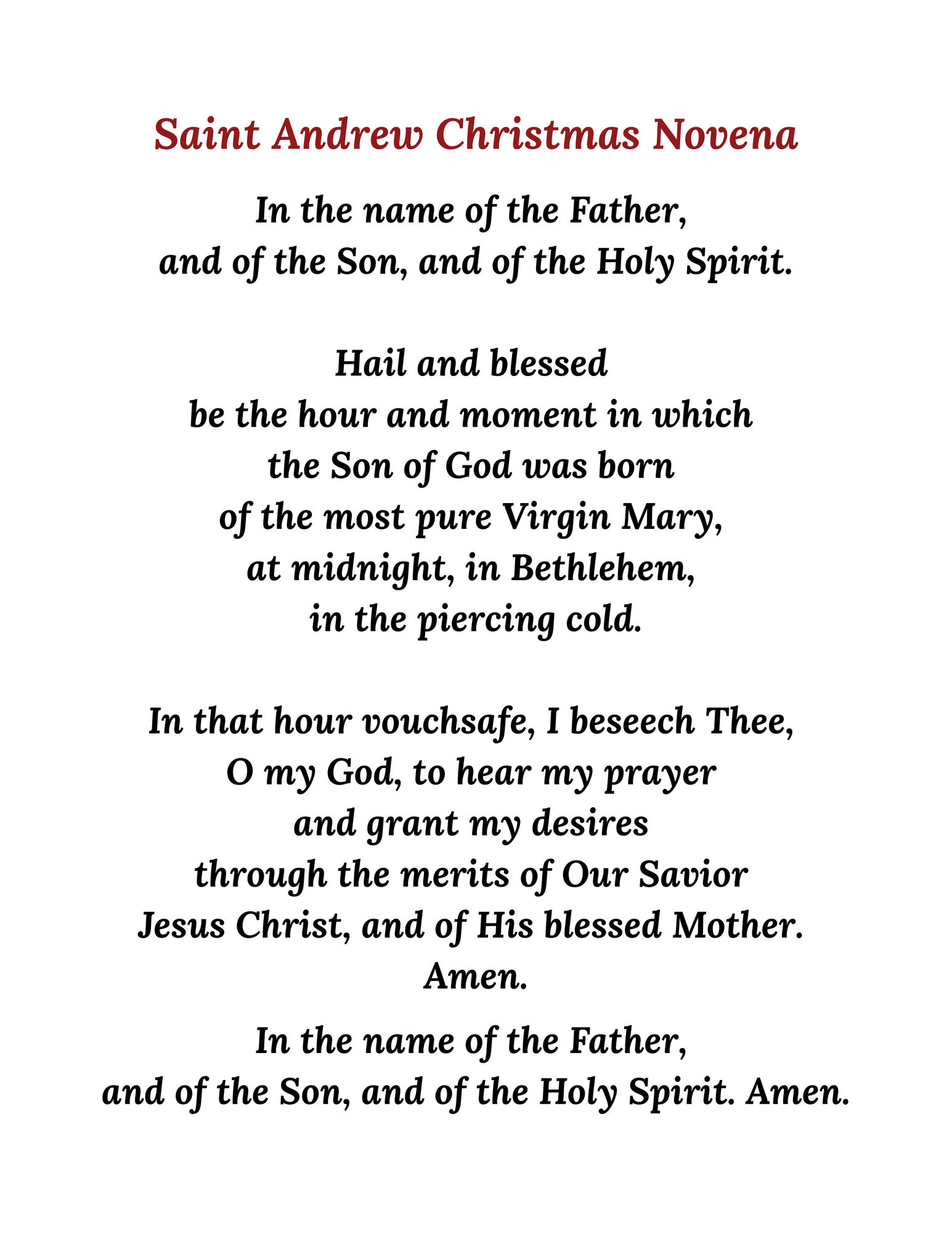 Christmas Novena - Saint Francis Classical Catholic Academy - Bally, PA