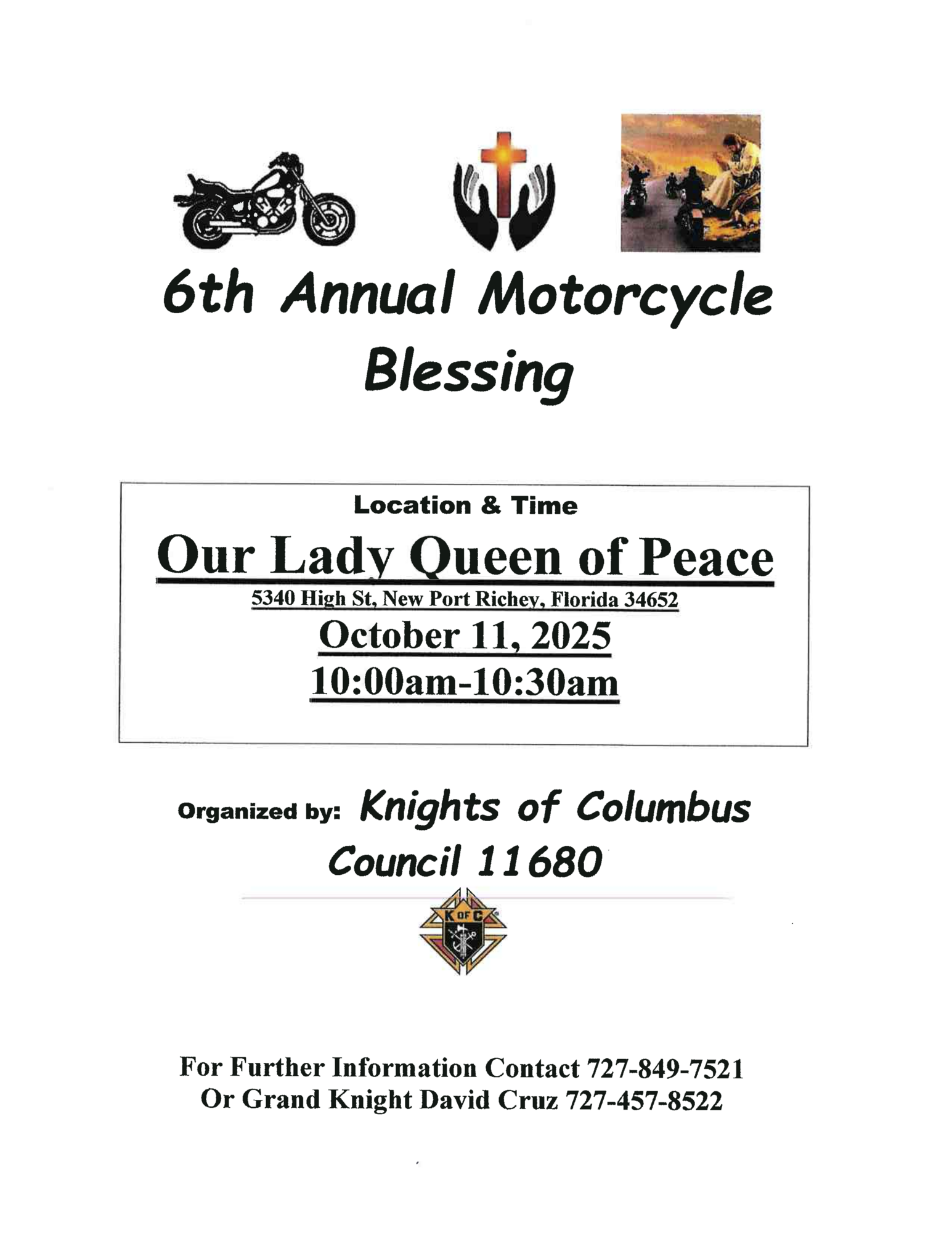 Knights of Columbus 6th Annual Motorcycle Blessing - Our Lady Queen of ...