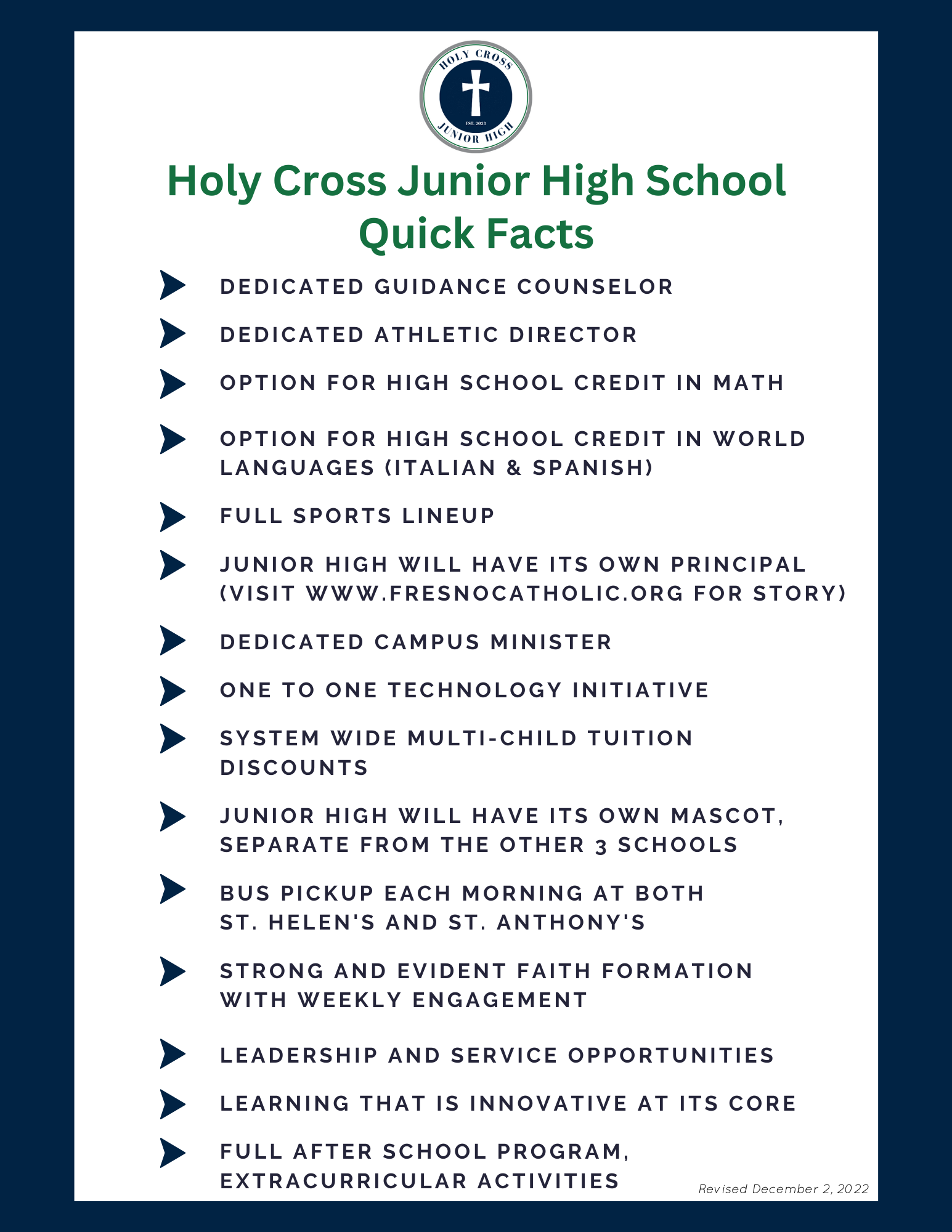 Holy Cross Junior High Quick Facts - Holy Cross Junior High - Fresno, CA