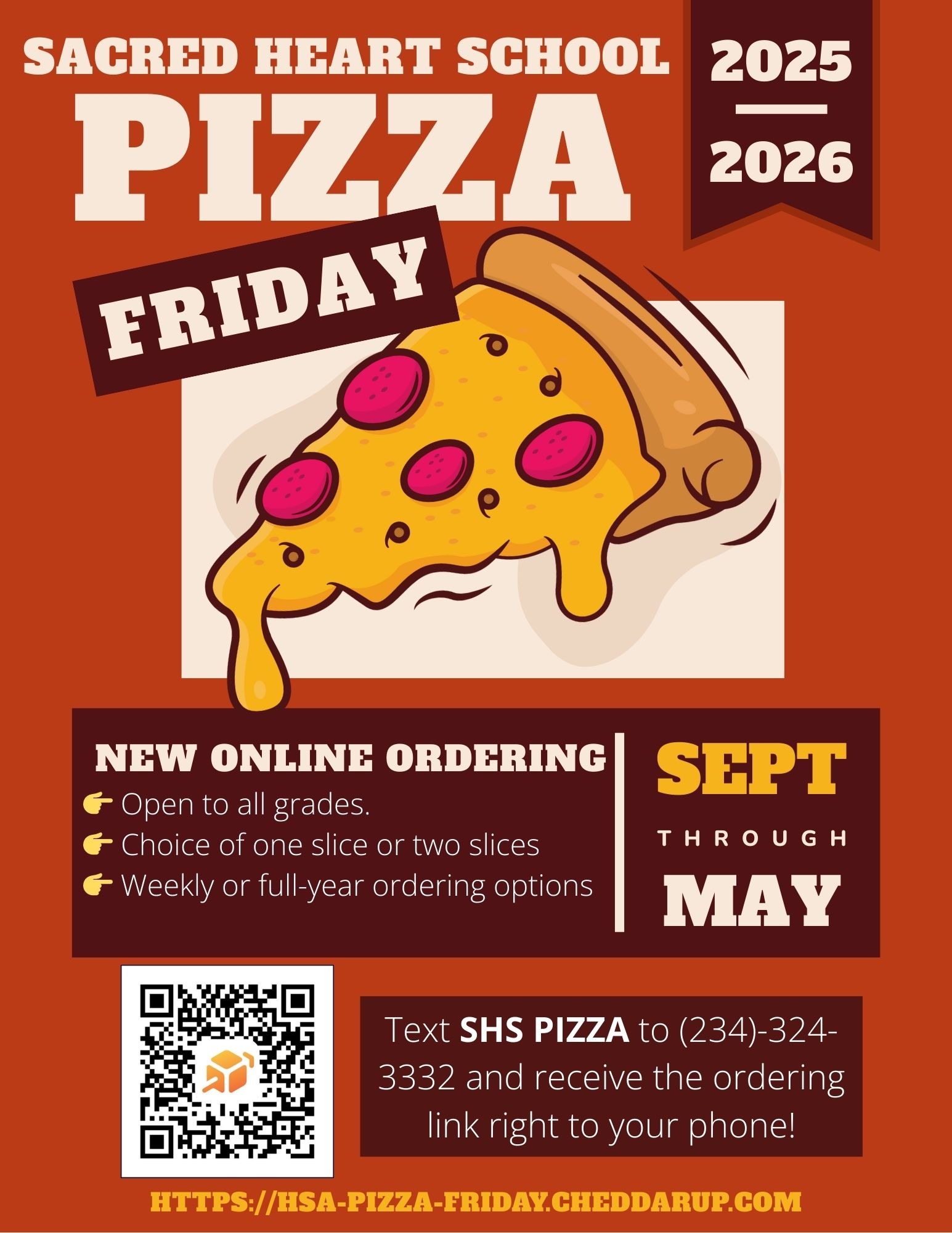 Pizza Friday Order - Sacred Heart School - Lyndhurst, NJ
