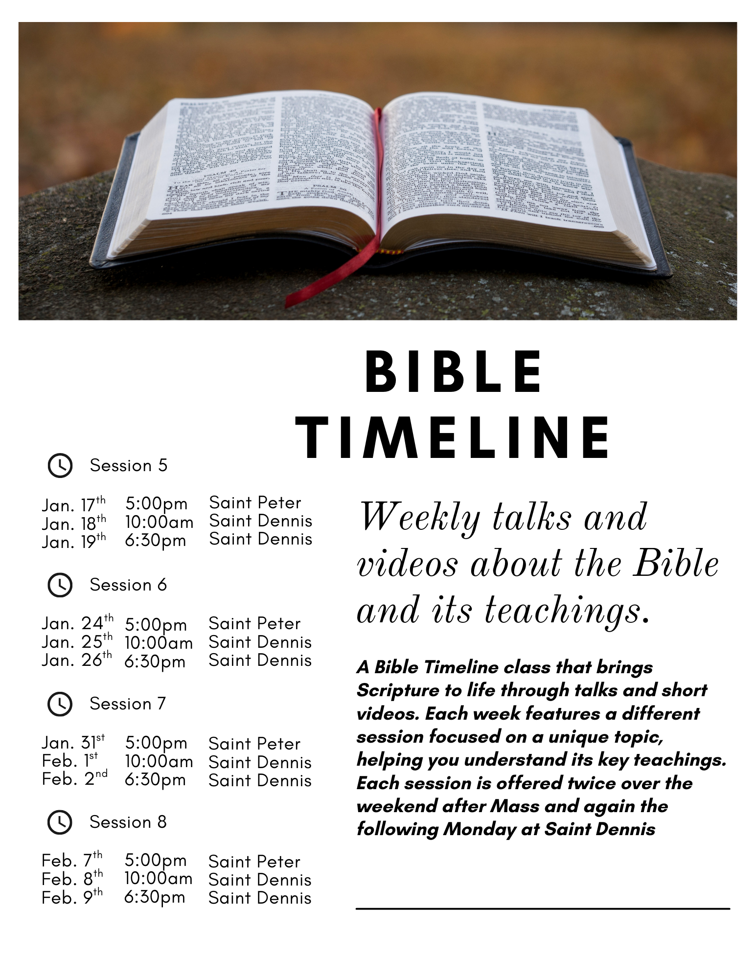 Bible Timeline - Queen of Apostles - Madison, WI