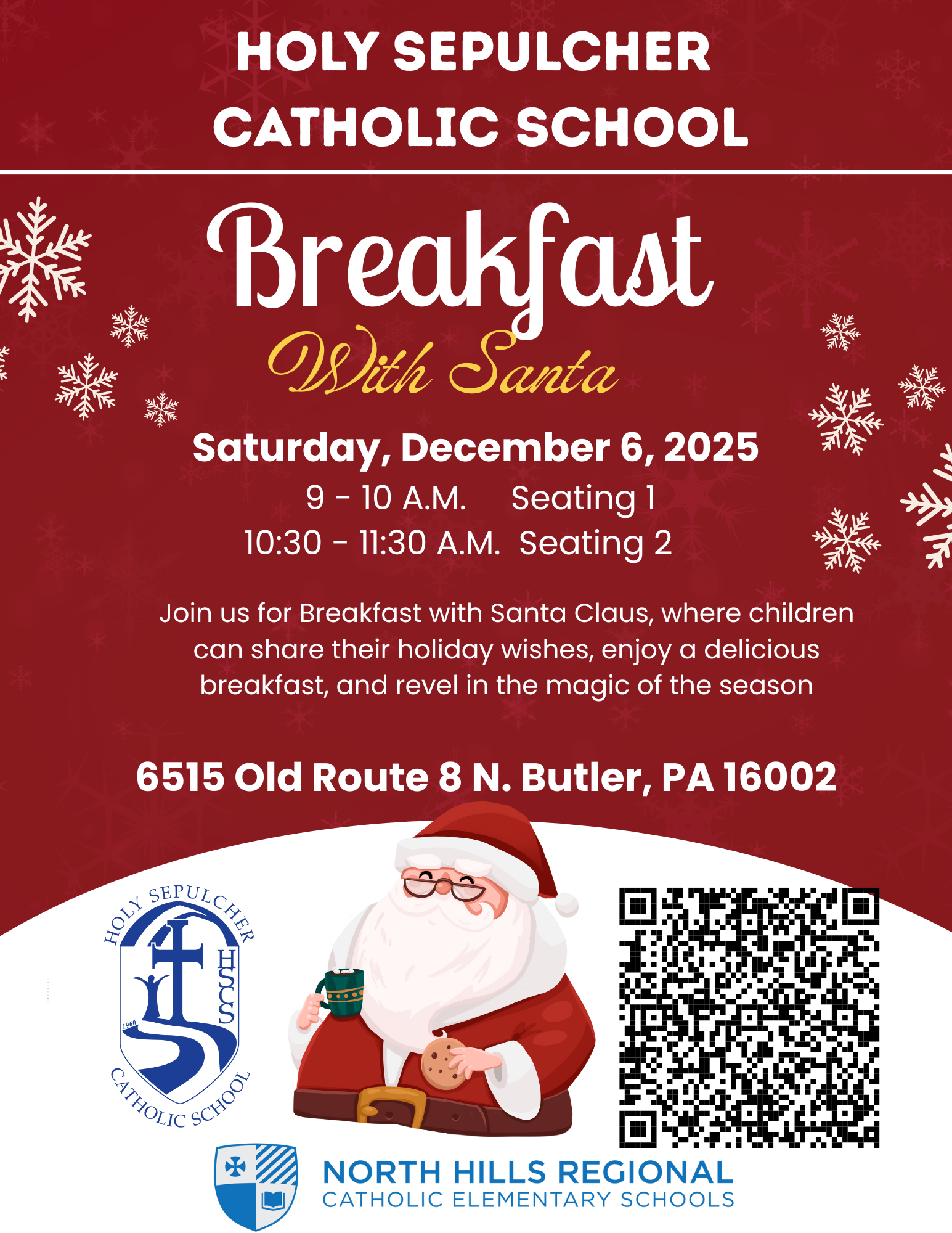 Breakfast With Santa - Holy Sepulcher Catholic School - Butler, PA