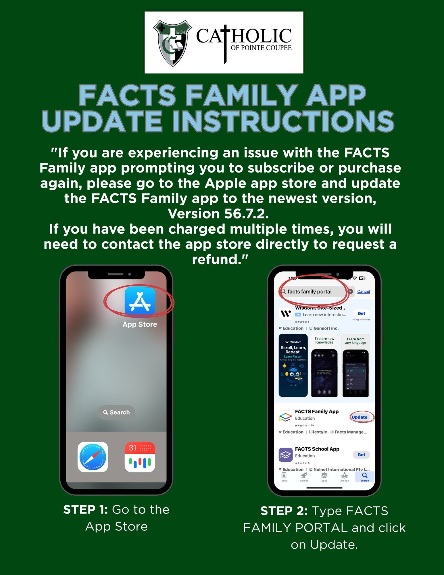 FACTS Family Portal Information :: Catholic of Pointe Coupee :: New ...