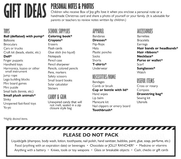 Box of Joy - St. Andrew Catholic Church - APEX, NC