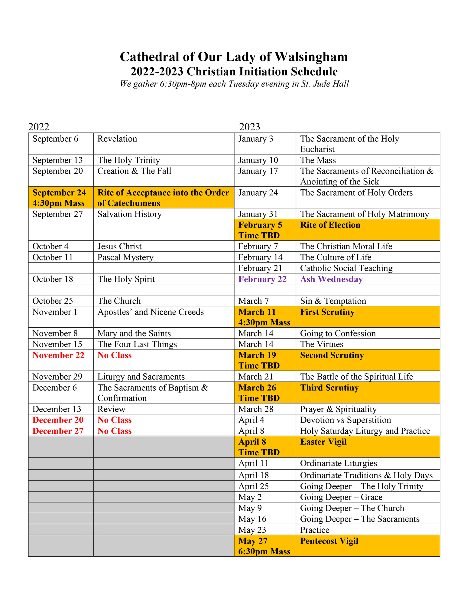 Becoming Catholic - RCIA - Our Lady of Walsingham Catholic Church ...