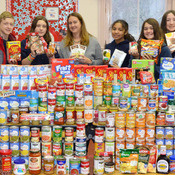 Mountains of food donated for Thanksgiving - Diocese of Worcester ...